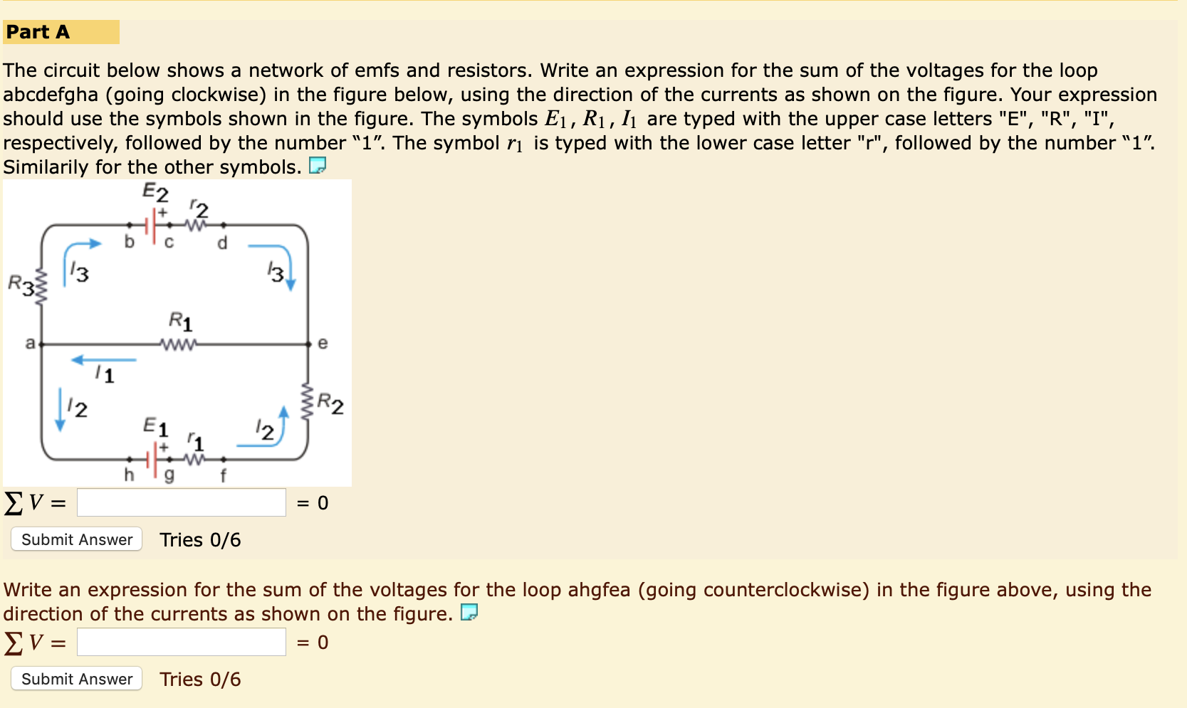 Solved Part A The circuit below shows a network of emfs and | Chegg.com