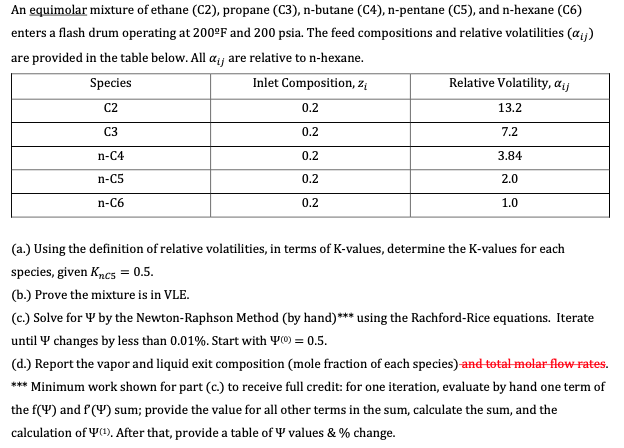 Solved An equimolar mixture of ethane (C2), propane (C3), | Chegg.com