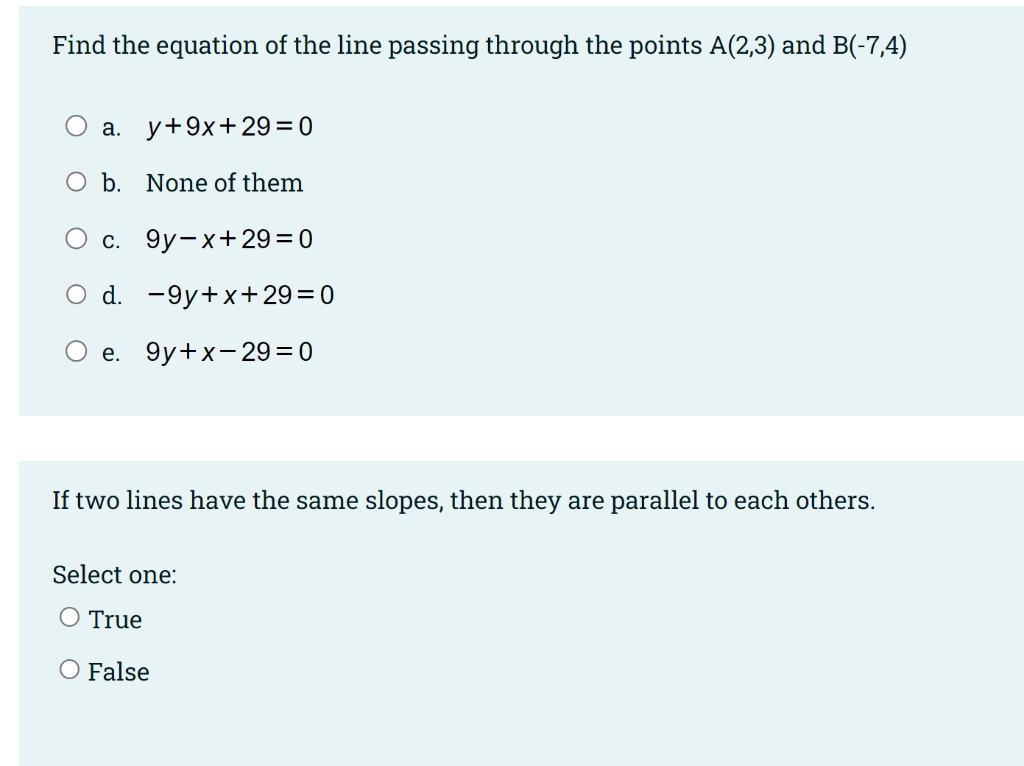 Solved Find the equation of the line passing through the | Chegg.com