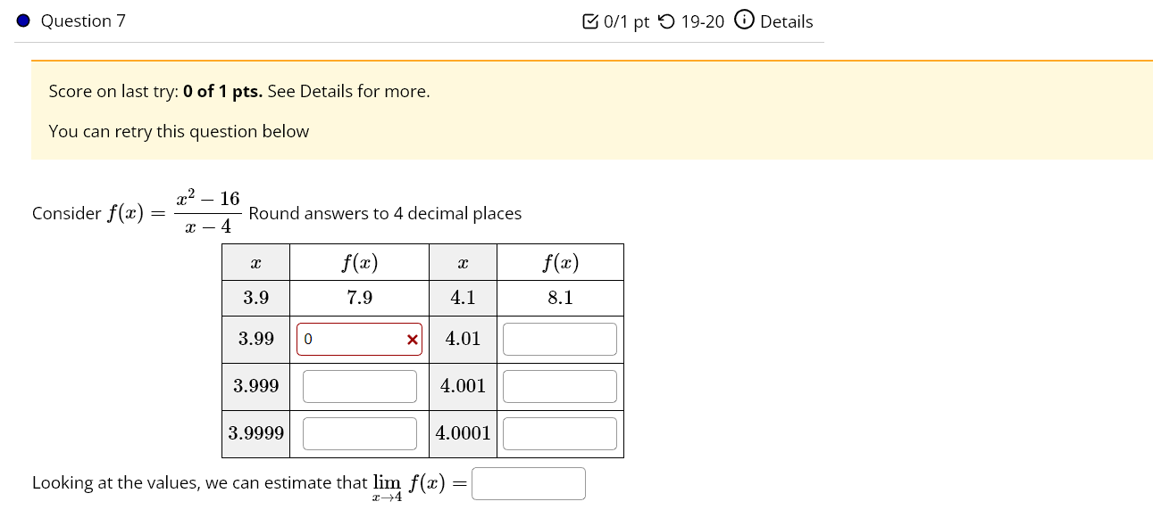 Solved Consider f(x)=x2−4x+2 Round answers to 4 decimal | Chegg.com