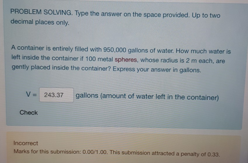 Solved PROBLEM SOLVING. Type the answer on the space | Chegg.com
