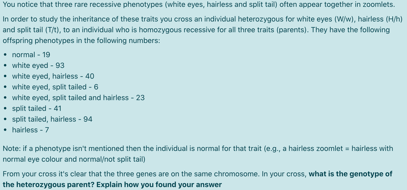 Solved You notice that three rare recessive phenotypes | Chegg.com