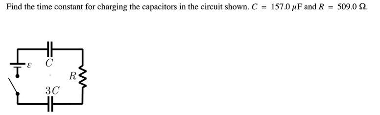 Solved Find the time constant for charging the capacitors in | Chegg.com