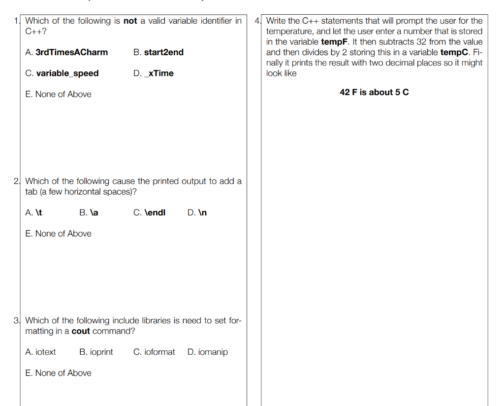 Solved 1. Which of the following is not a valid variable | Chegg.com
