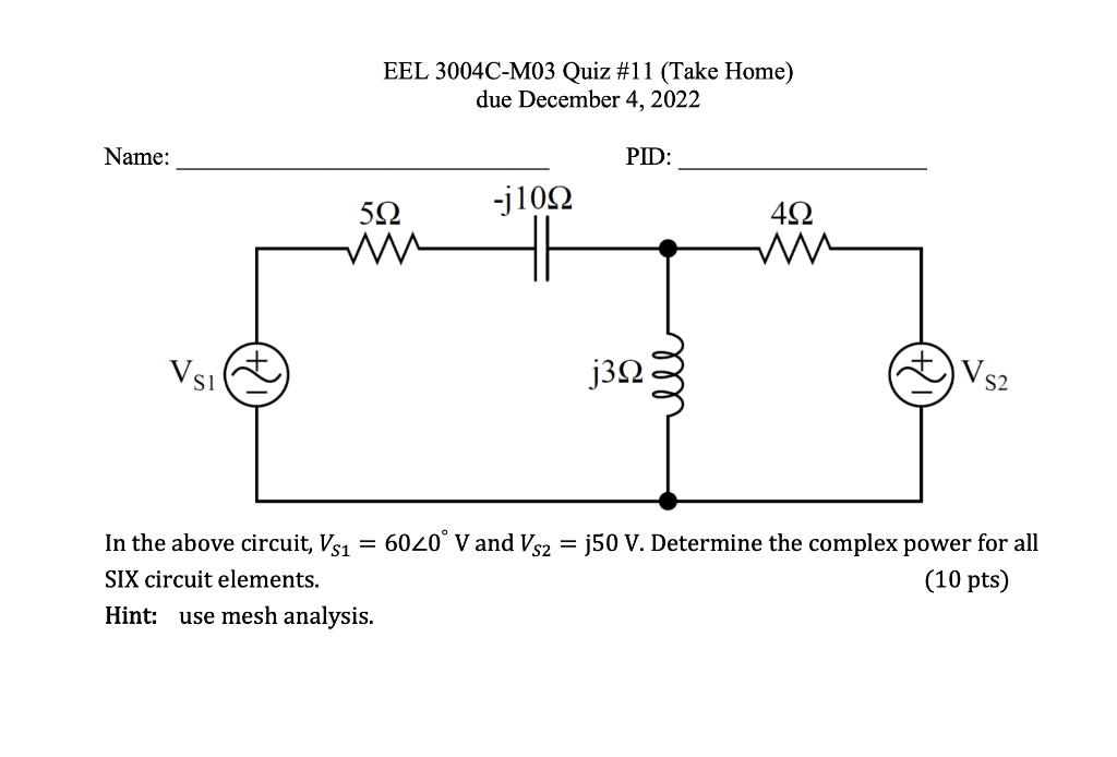 Solved EEL 3004C-M03 Quiz \#11 (Take Home) due December 4, | Chegg.com
