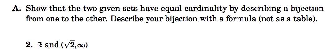 Solved A. Show that the two given sets have equal | Chegg.com