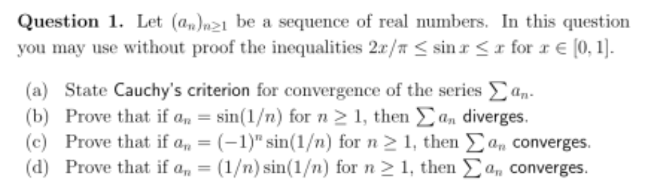 Solved real analysis question need it in 40 minutes, thank | Chegg.com