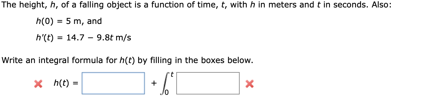Solved The height, h, of a falling object is a function of | Chegg.com
