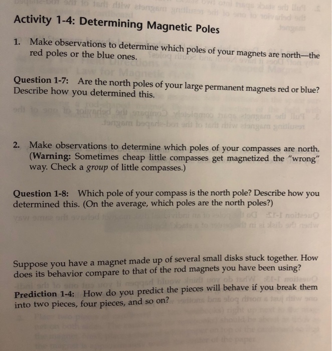 Solved 1. Fiddle with the two permanent magnets. Explore the | Chegg.com