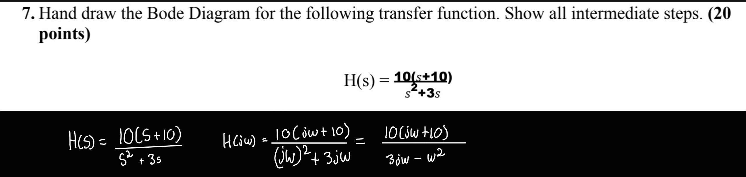 Solved 7. Hand draw the Bode Diagram for the following | Chegg.com