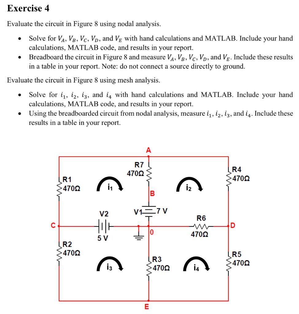 [Solved]: Evaluate the circuit in Figure 8 using nodal ana