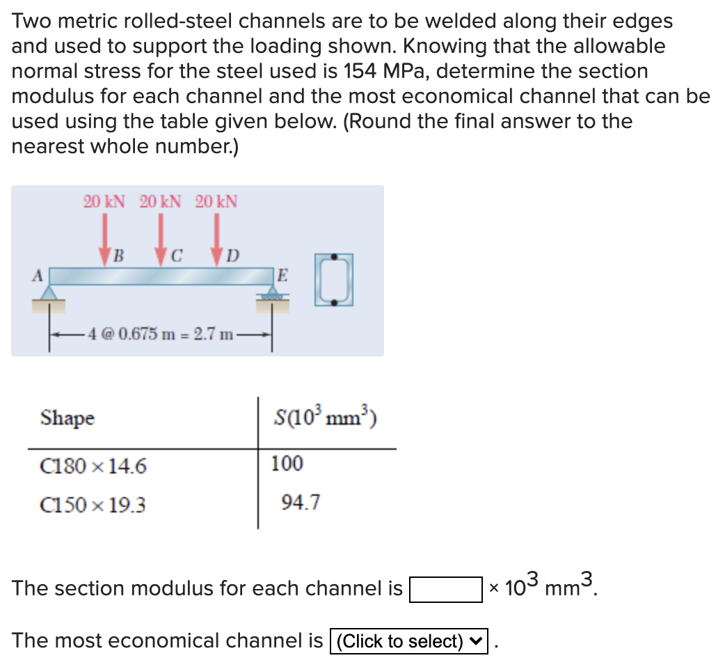 Two metric rolled-steel channels are to be welded | Chegg.com