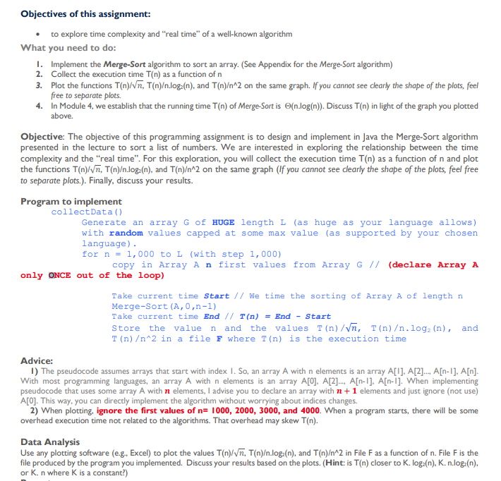 Solved Objectives of this assignment: to explore time | Chegg.com