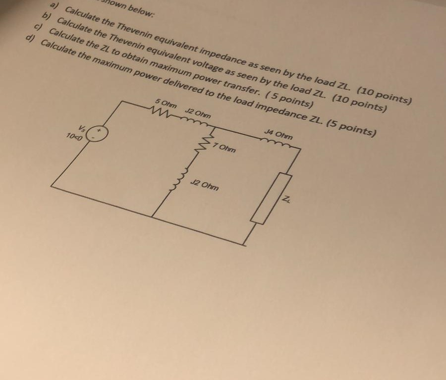 Solved hown below a) Calculate the Thevenin equivalent | Chegg.com