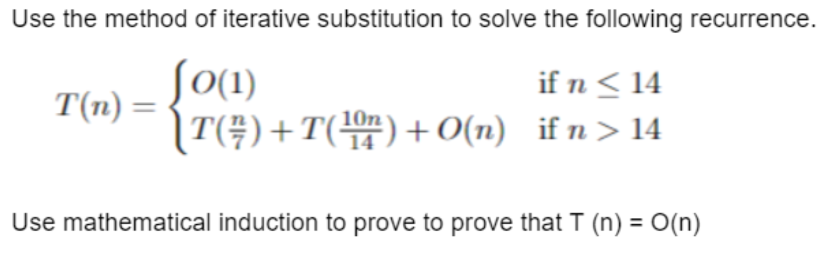 Solved Use the method of iterative substitution to solve the | Chegg.com