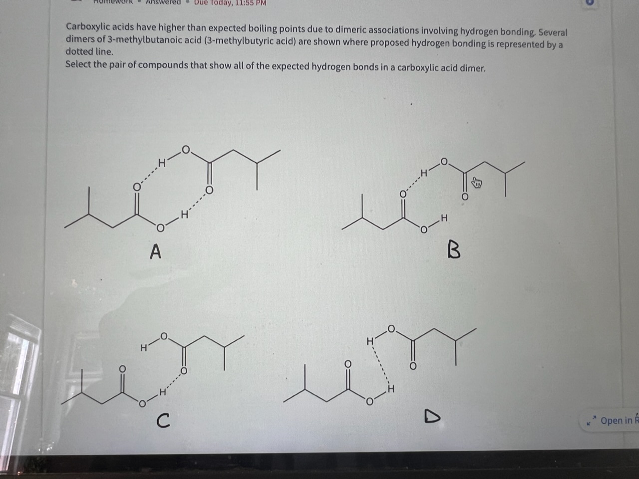 Solved Carboxylic acids have higher than expected boiling | Chegg.com