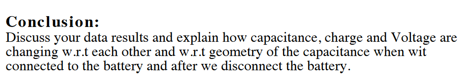 Solved Procedure Part II. Geometric Factors of Capacitance | Chegg.com