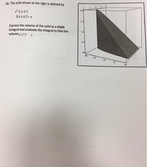 Solved The solid shown at the right is defined x^2 | Chegg.com