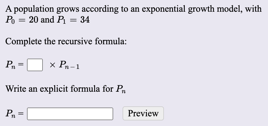 Solved A population grows according to an exponential growth | Chegg.com