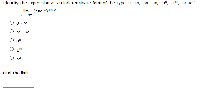 Solved Identify the expression as an indeterminate form of | Chegg.com