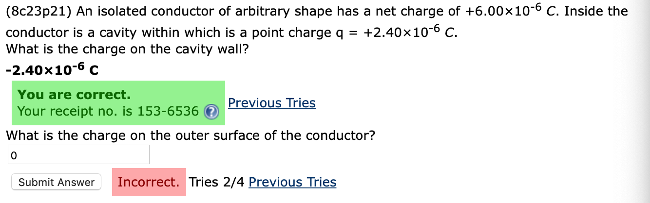 Solved (8c23p21) An isolated conductor of arbitrary shape | Chegg.com