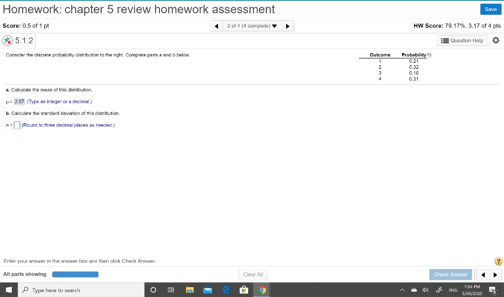 Solved Homework: chapter 5 review homework assessment Save | Chegg.com