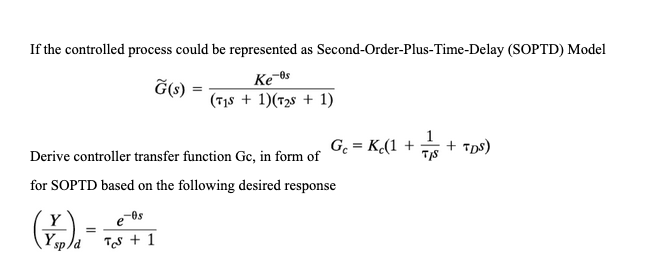 Solved If the controlled process could be represented as | Chegg.com