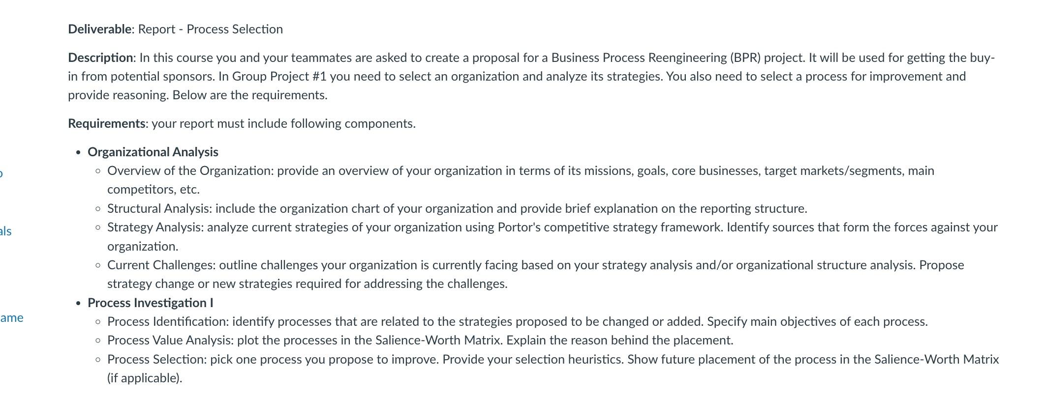 Deliverable: Report - Process Selection Description: | Chegg.com
