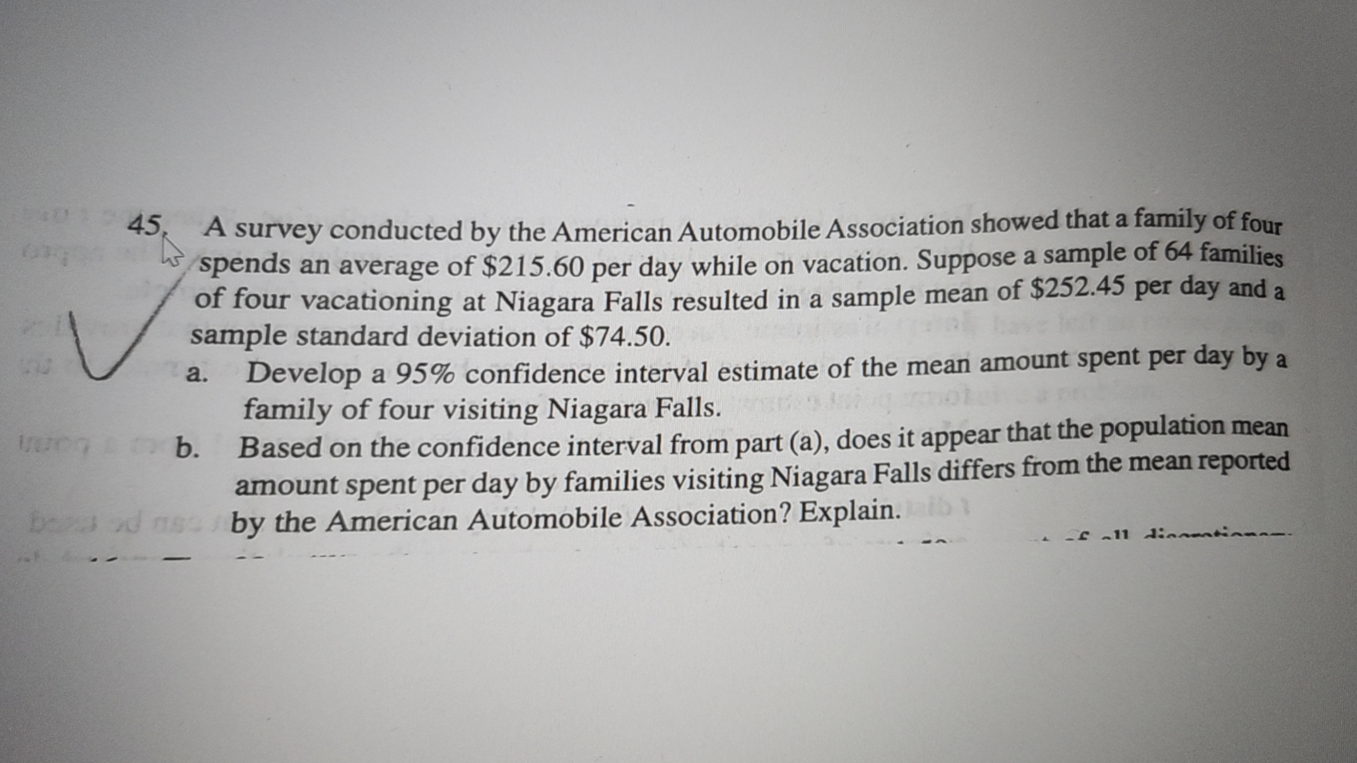 Solved 45. A survey conducted by the American Automobile | Chegg.com
