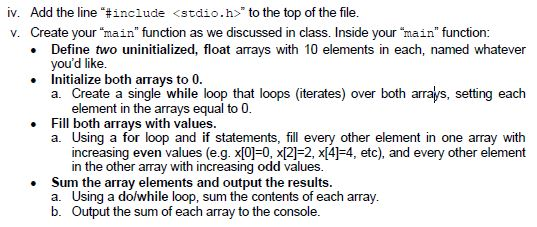 Solved iv. Add the line "#include " to the top of the file. | Chegg.com