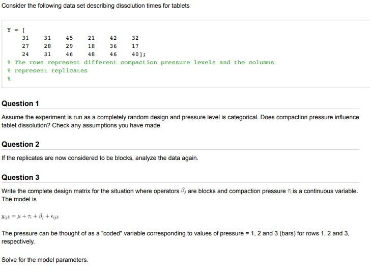 Consider the following data set describing | Chegg.com