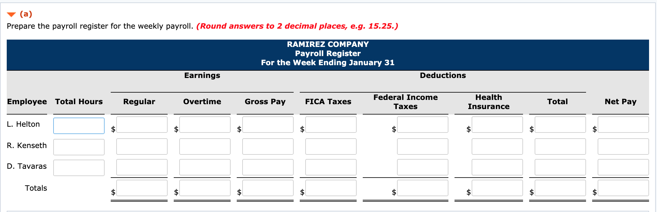 Solved Exercise 11-11 (Part Level Submission) Ramirez | Chegg.com