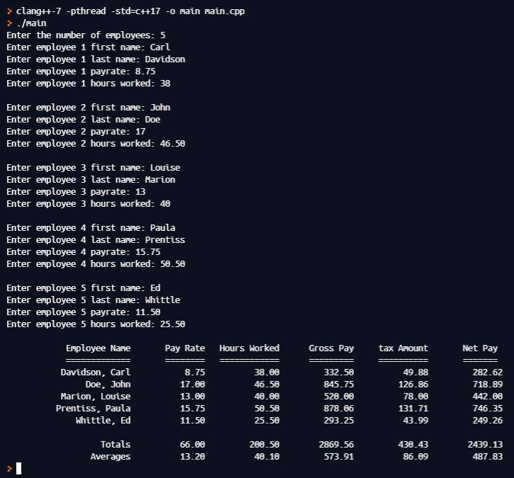 Solved Program in JAVA: Modify the Assign2b payroll to | Chegg.com