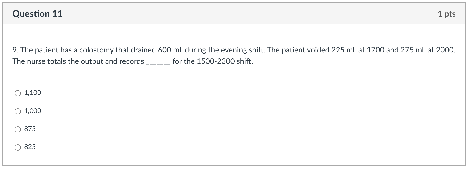 9. The patient has a colostomy that drained 600 mL | Chegg.com