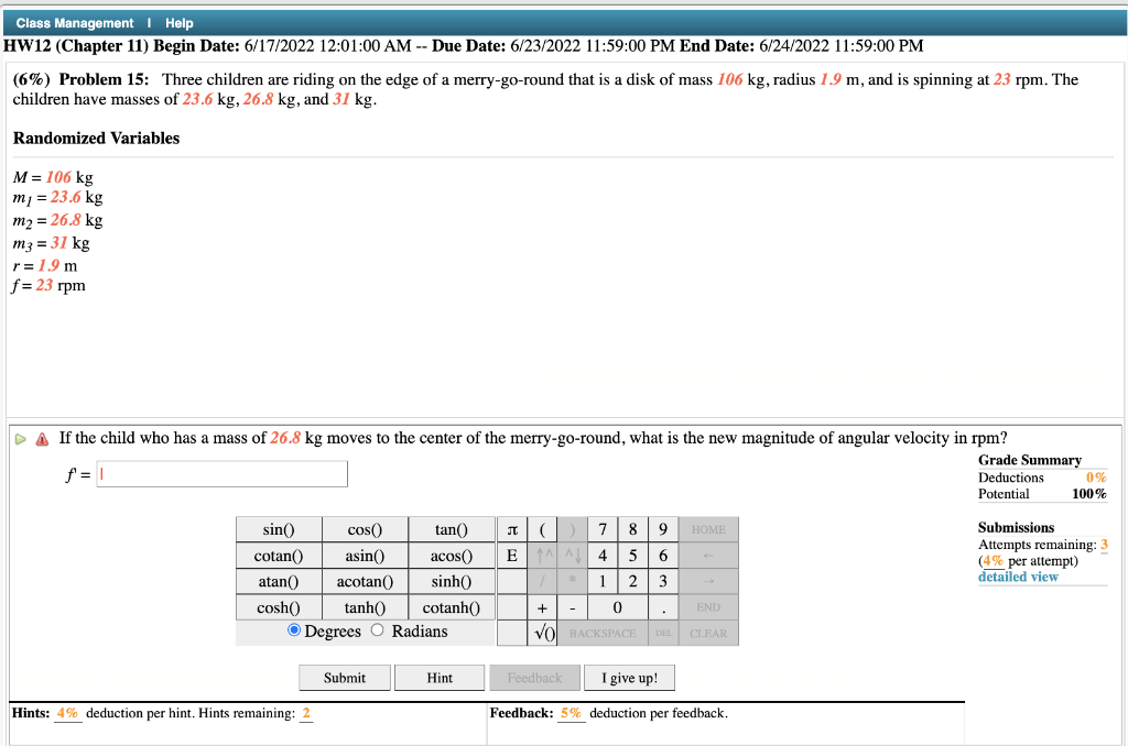 Solved Class Management | Help HW12 (Chapter 11) Begin Date: | Chegg.com