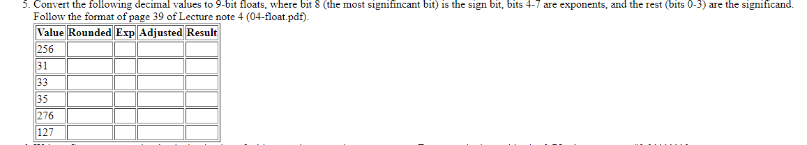 5. Convert the following decimal values to 9-bit | Chegg.com