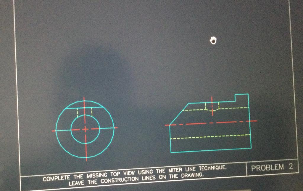 Solved Create the missing view using the miter line | Chegg.com