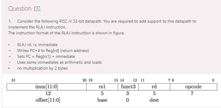 Question m 1. Consider the following RISC-V 32-bit | Chegg.com