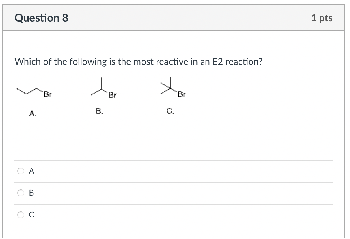 Solved Question 8 1 pts Which of the following is the most | Chegg.com
