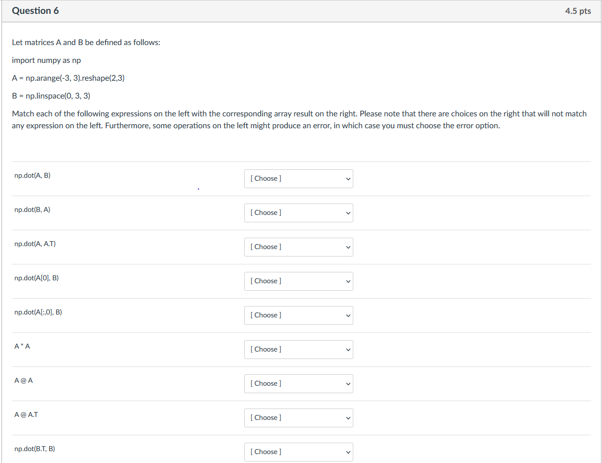 Solved Let matrices A and B be defined as follows: import | Chegg.com