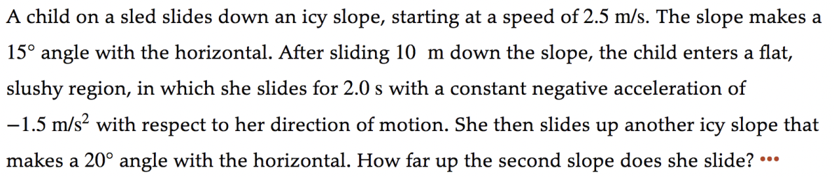 Solved A child on a sled slides down an icy slope, starting | Chegg.com