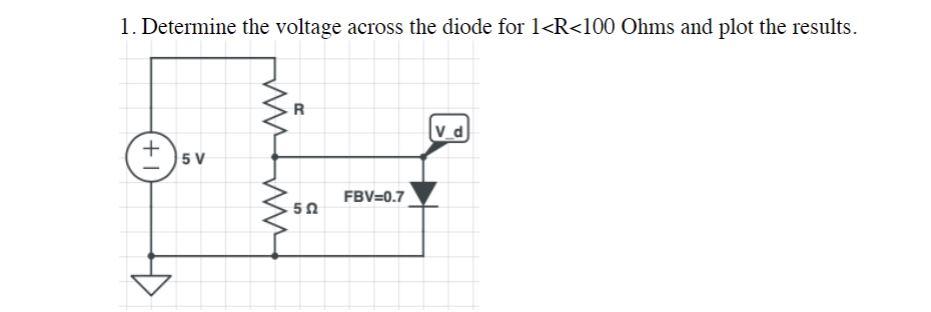 Solved 1. Determine the voltage across the diode for l | Chegg.com