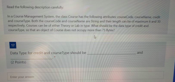 Solved Read the following description carefully: In a Course | Chegg.com