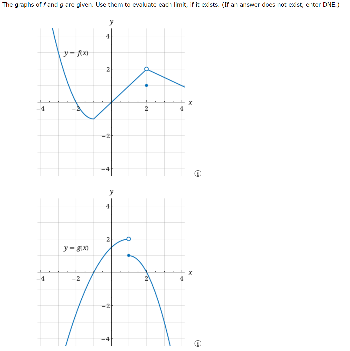Solved The graphs of f and g are given. Use them to evaluate | Chegg.com