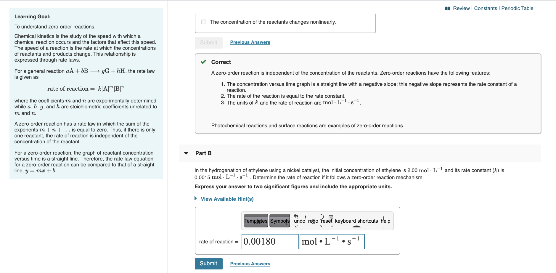Solved A Review | Constants 1 Periodic Table Learning Goal: | Chegg.com