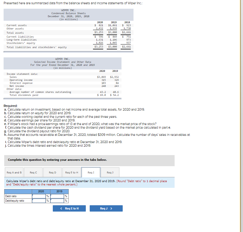Solved Required: a. Calculate retum on Investment, based on | Chegg.com