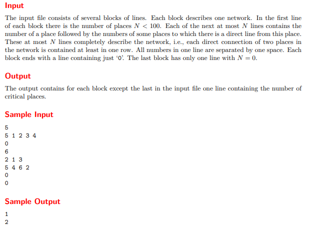 Solved Input The input file consists of several blocks of | Chegg.com
