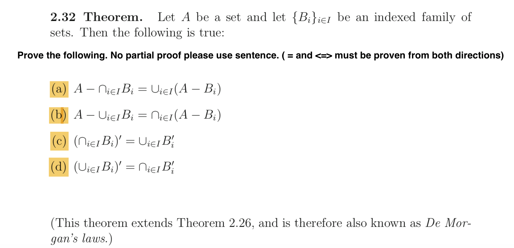 Solved 2.32 Theorem. Let A be a set and let {B;}iel be an | Chegg.com