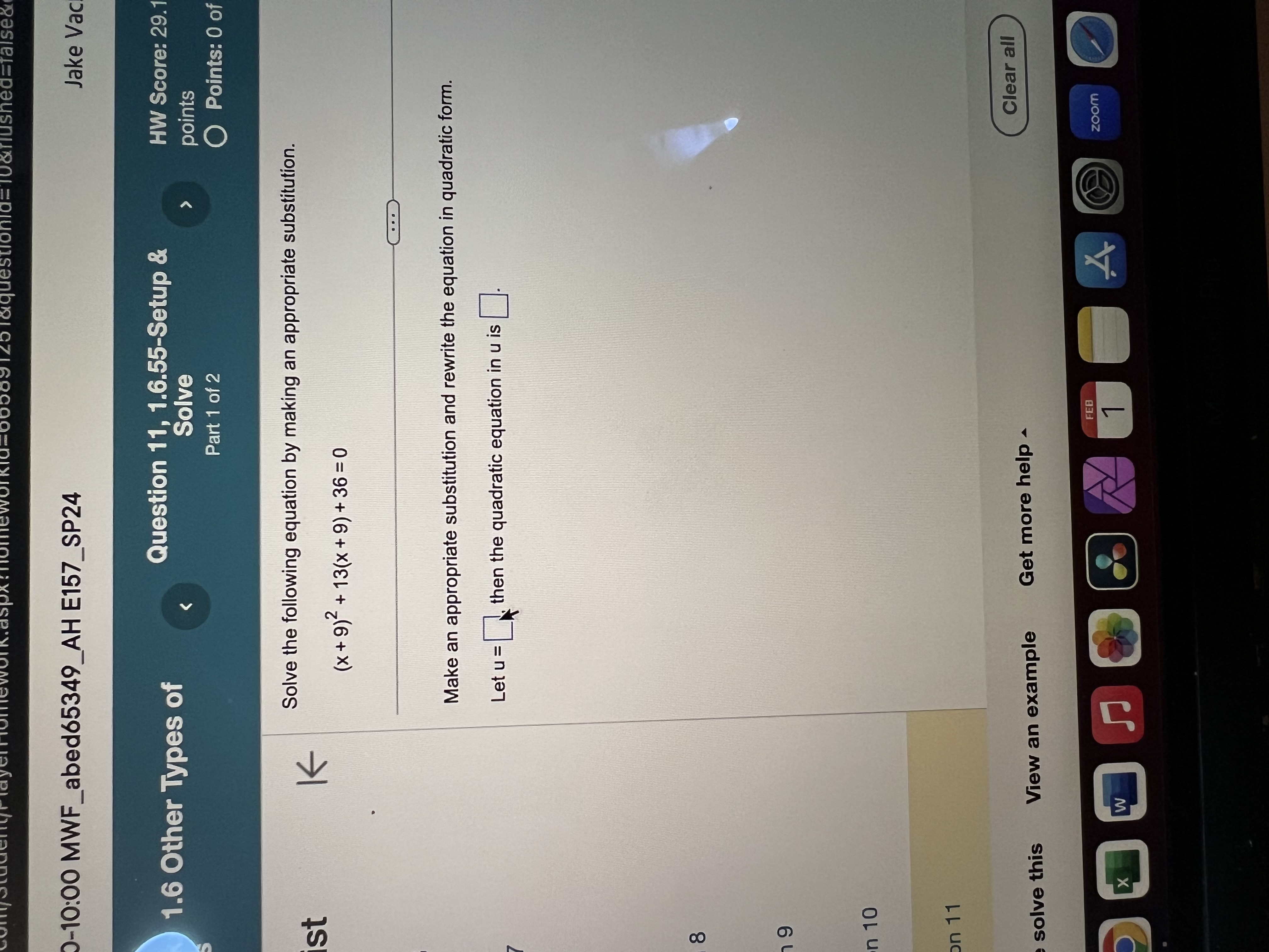 Solved Solve the following equation by making an appropriate | Chegg.com