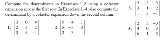 Solved Compute the determinants in Exercises 1-8 ﻿using a | Chegg.com